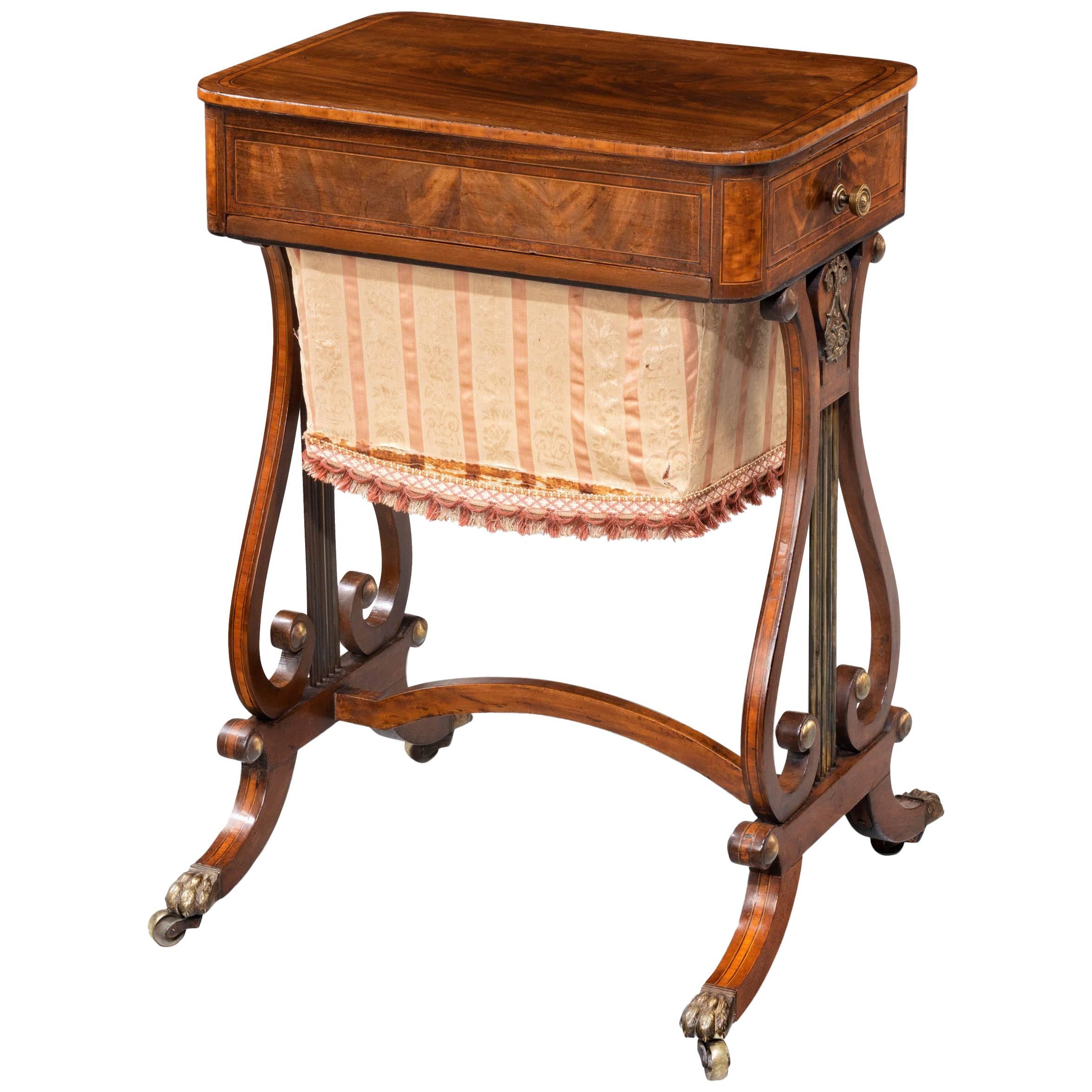 Regency Rosewood Work Table For Sale at 1stDibs