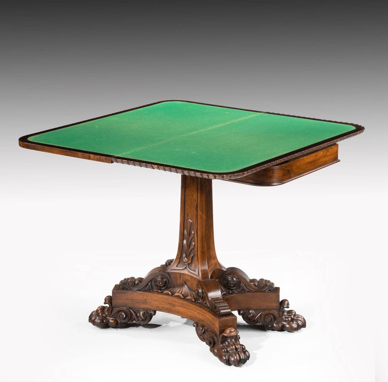 Regency Period Rosewood Card Table For Sale at 1stDibs