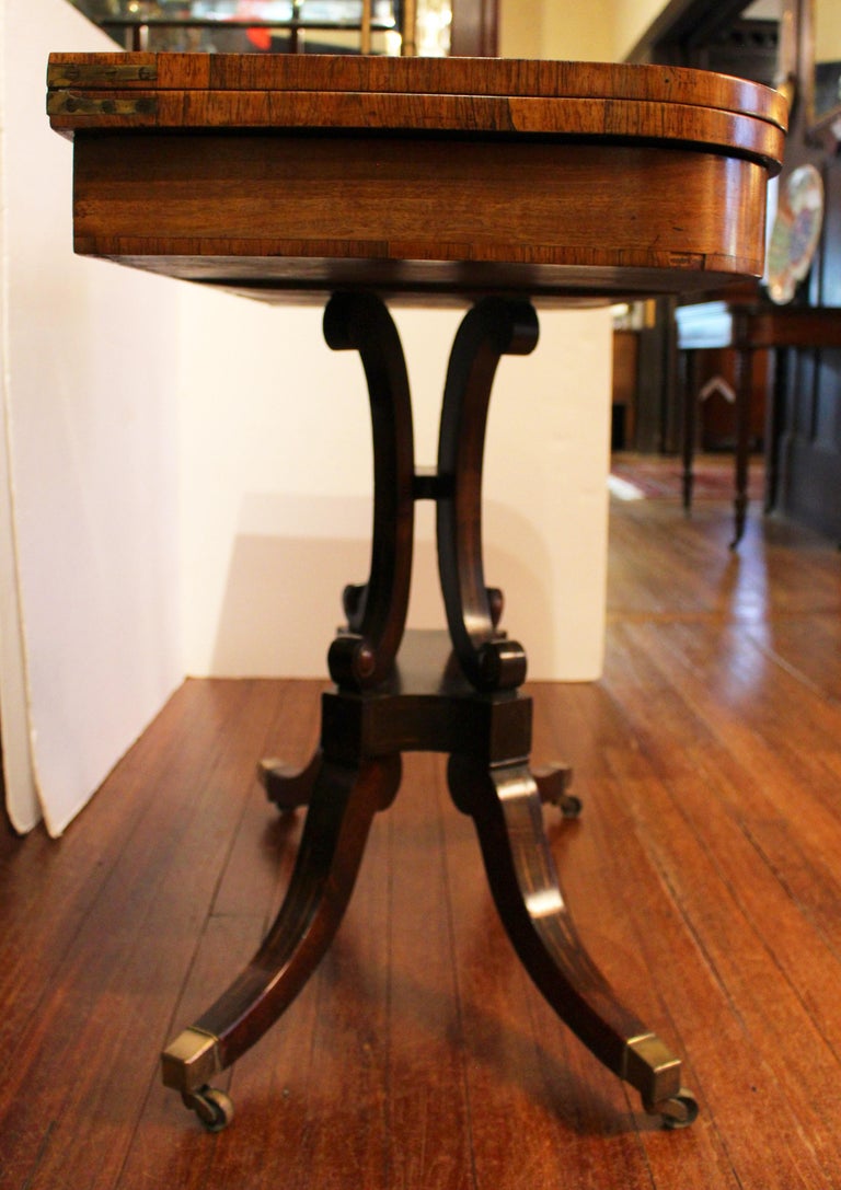 Regency Period Swivel Top Rosewood Card Table For Sale at 1stDibs