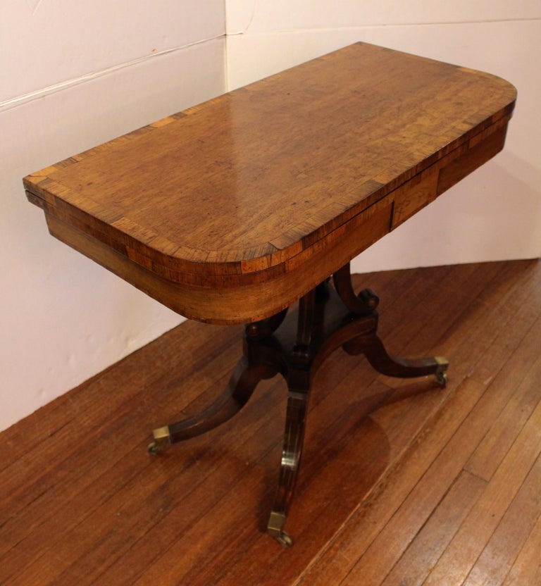 Regency Period Swivel Top Rosewood Card Table For Sale at 1stDibs