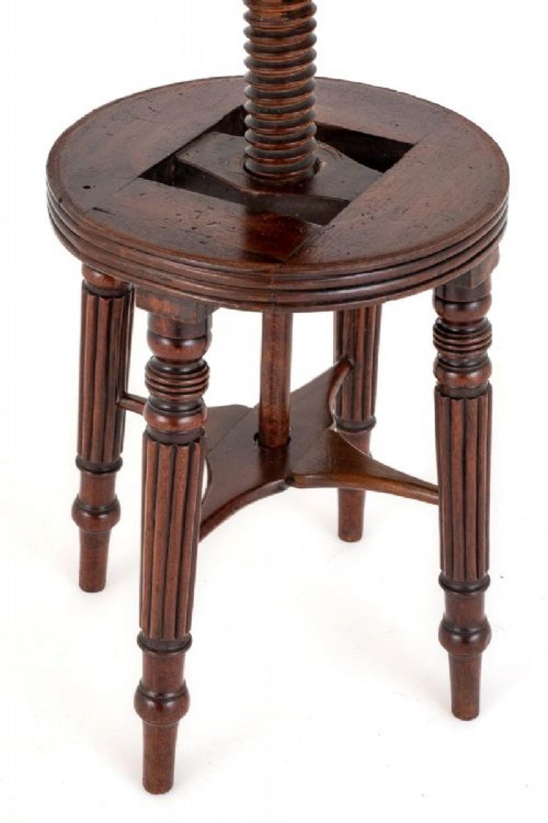 Regency Piano Stool Mahogany Adjustable Height For Sale at 1stDibs