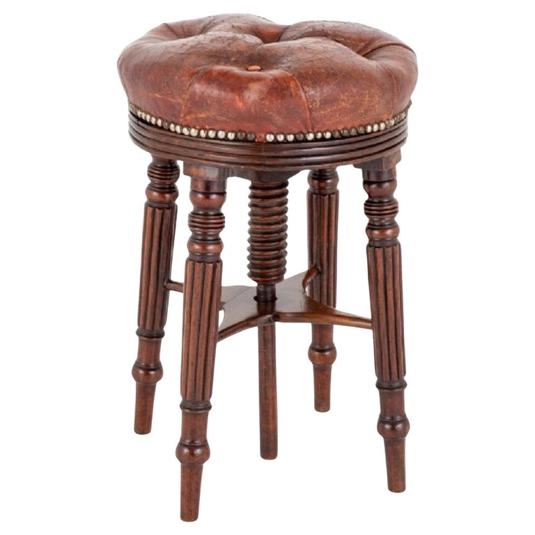 Regency Piano Stool Mahogany Adjustable Height For Sale at 1stDibs