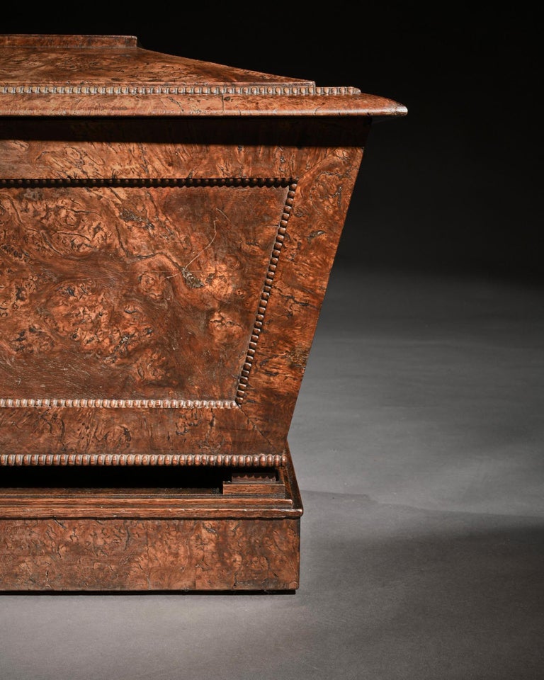 Regency Pollard Oak Sarcophagus Shaped Cellarette For Sale at 1stDibs