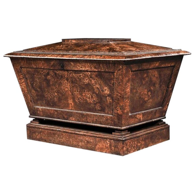 Regency Pollard Oak Sarcophagus Shaped Cellarette For Sale at 1stDibs