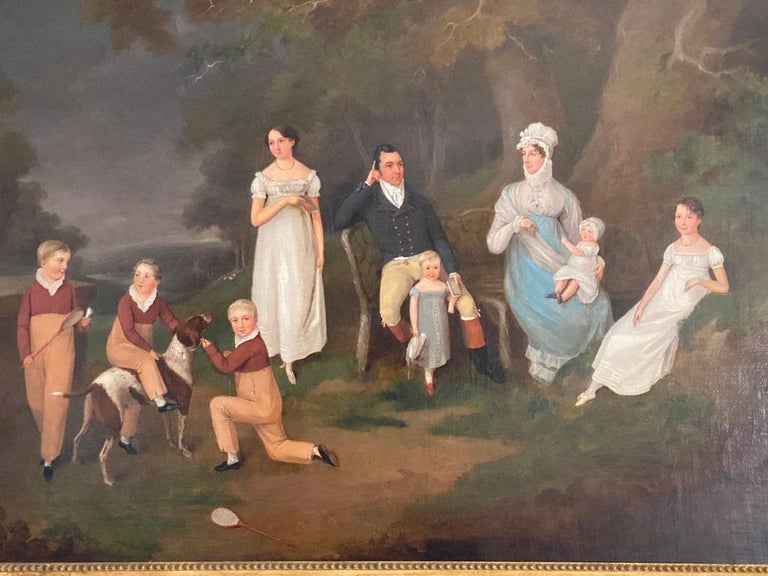Regency Portrait " A Squire And His Family " Oil on Canvas For Sale at ...
