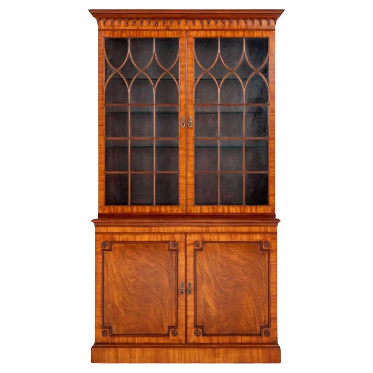 Regency Revival Bookcase Glazed Library Furniture For Sale at 1stDibs