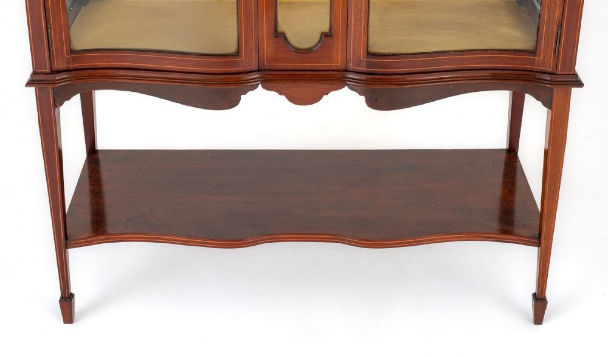 Regency Revival Display Cabinet Mahogany Inlay, 1890 For Sale at 1stDibs