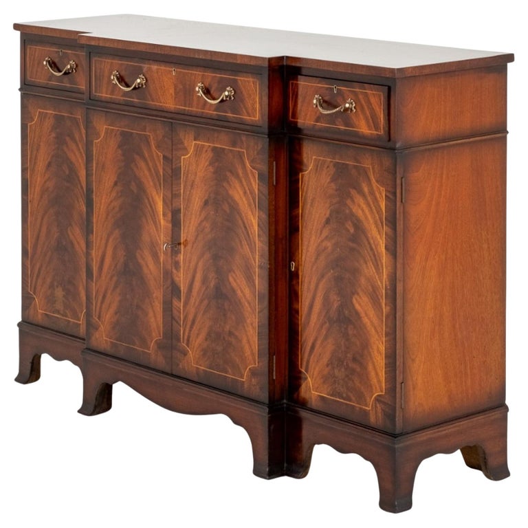 Regency Revival Sideboard Breakfront Buffet Flame Mahogany For Sale at ...
