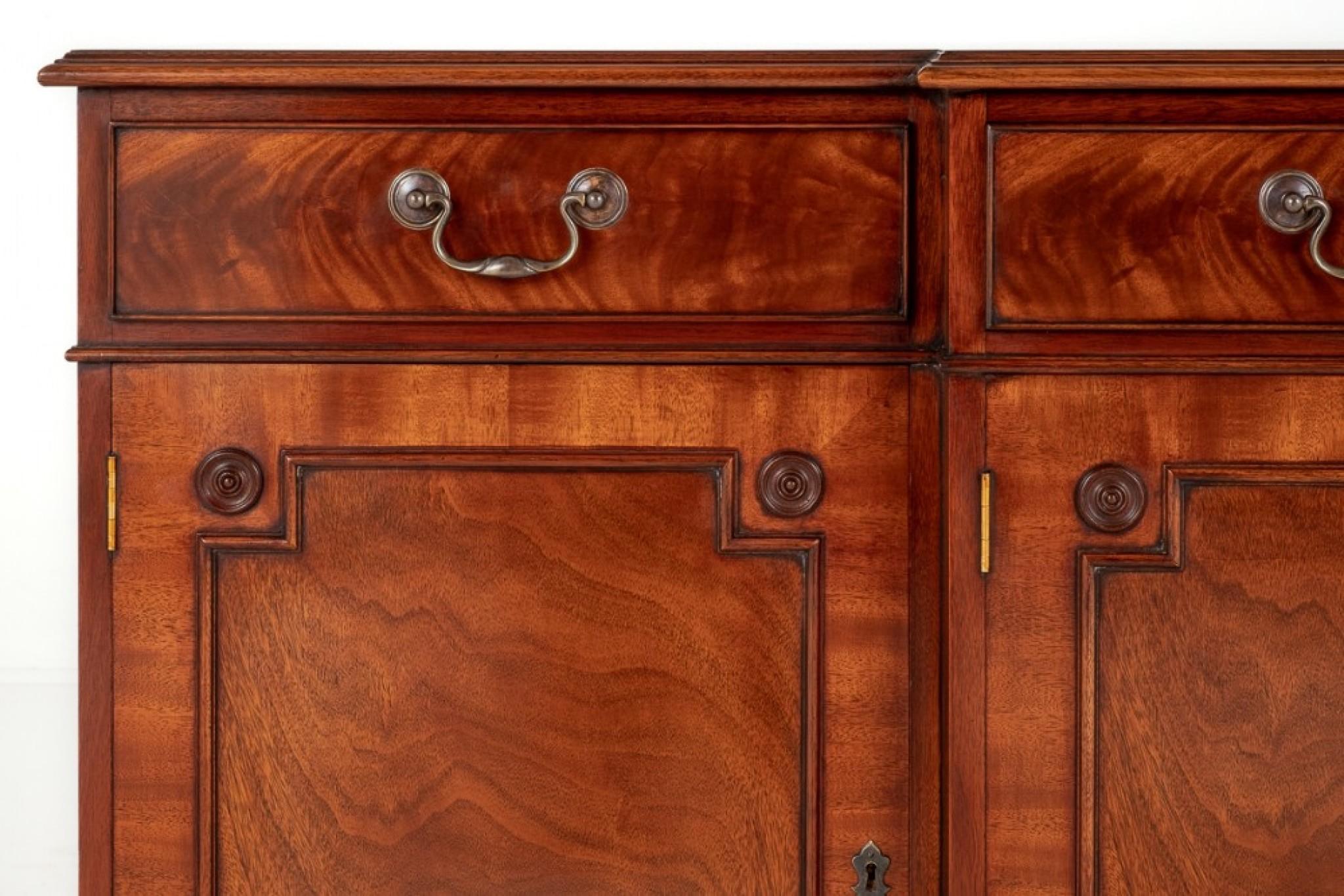 Regency Revival Sideboard Breakfront Mahogany Buffet For Sale at 1stDibs