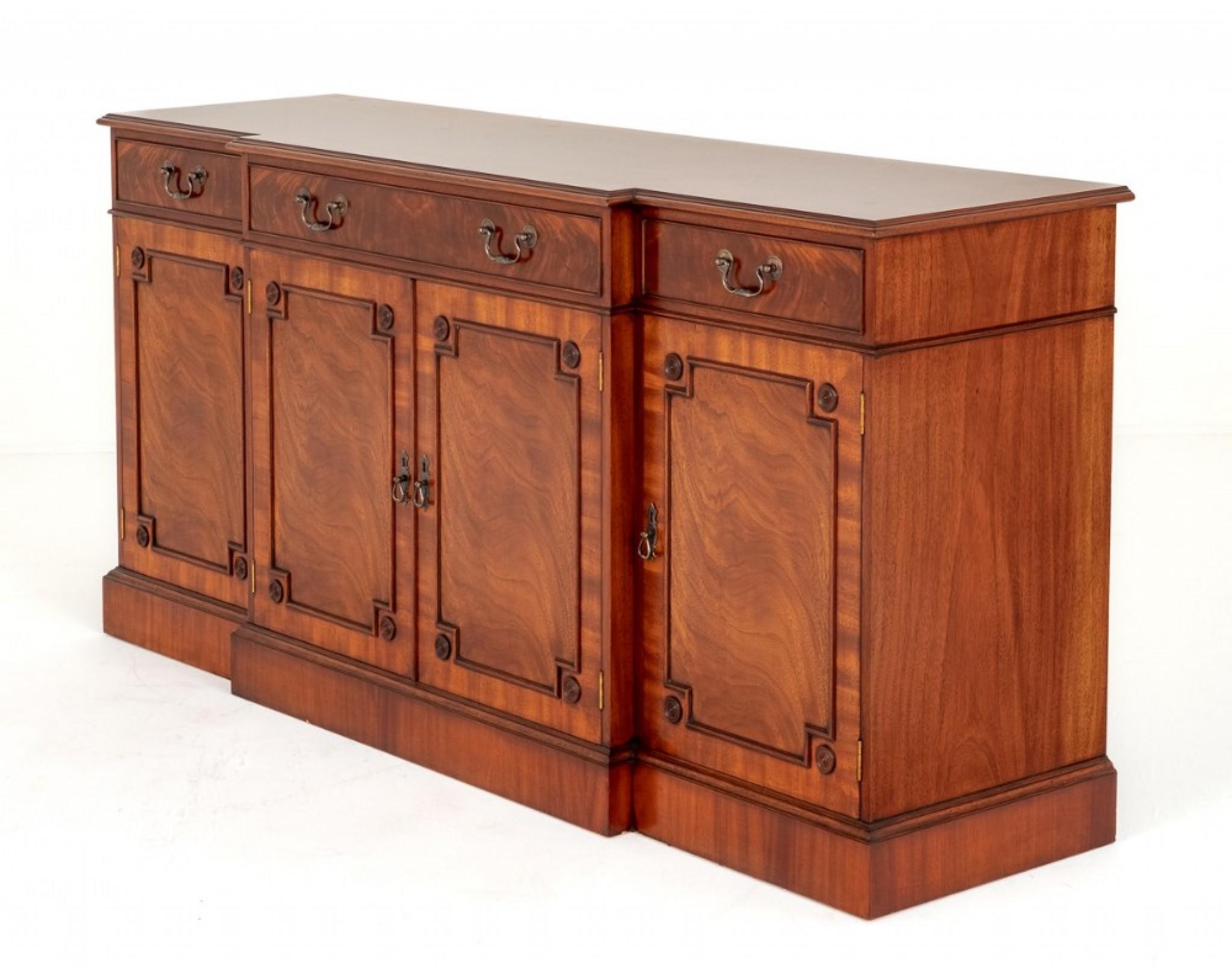 Regency Revival Sideboard Breakfront Mahogany Buffet For Sale at 1stDibs