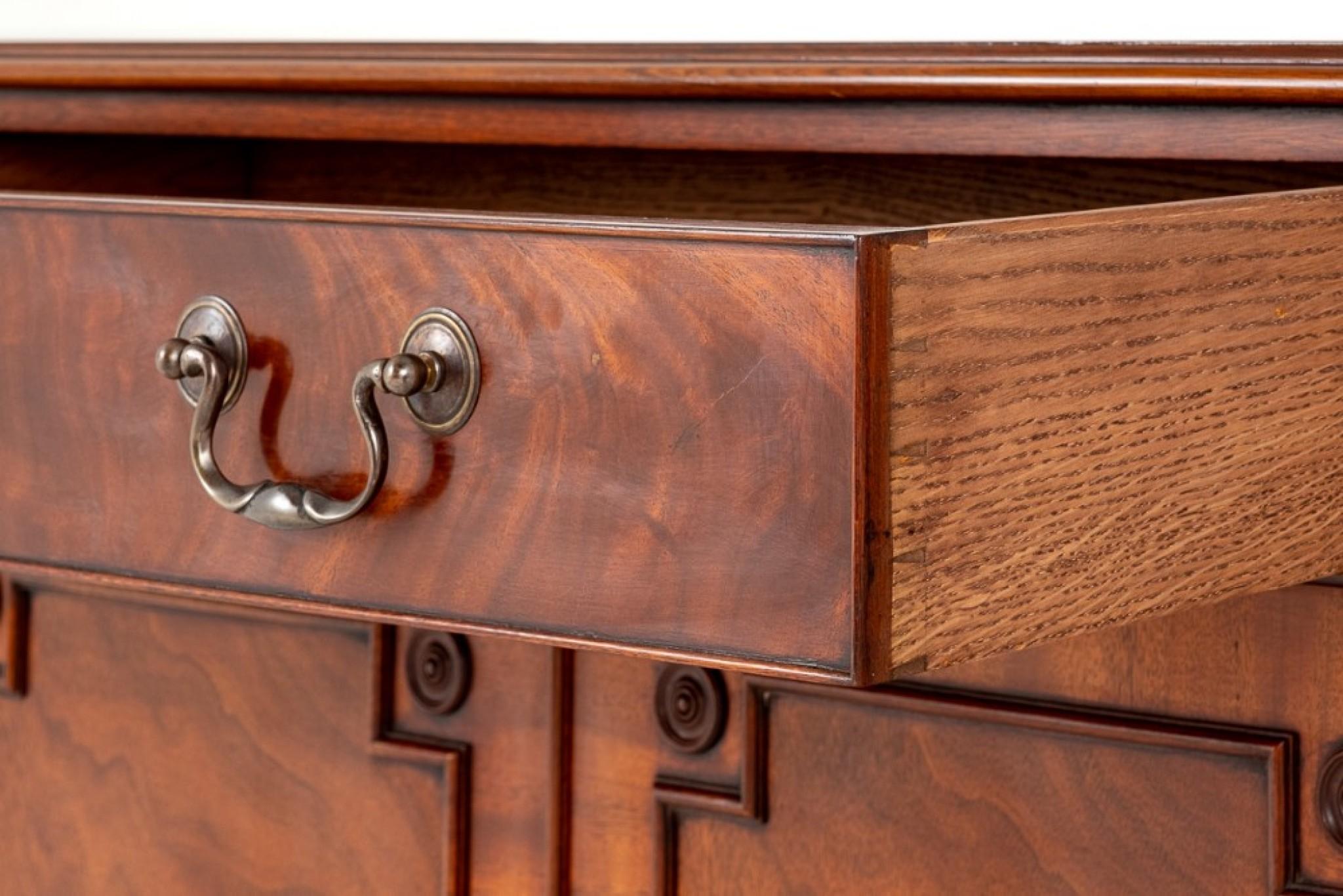 Regency Revival Sideboard Breakfront Mahogany Buffet For Sale at 1stDibs