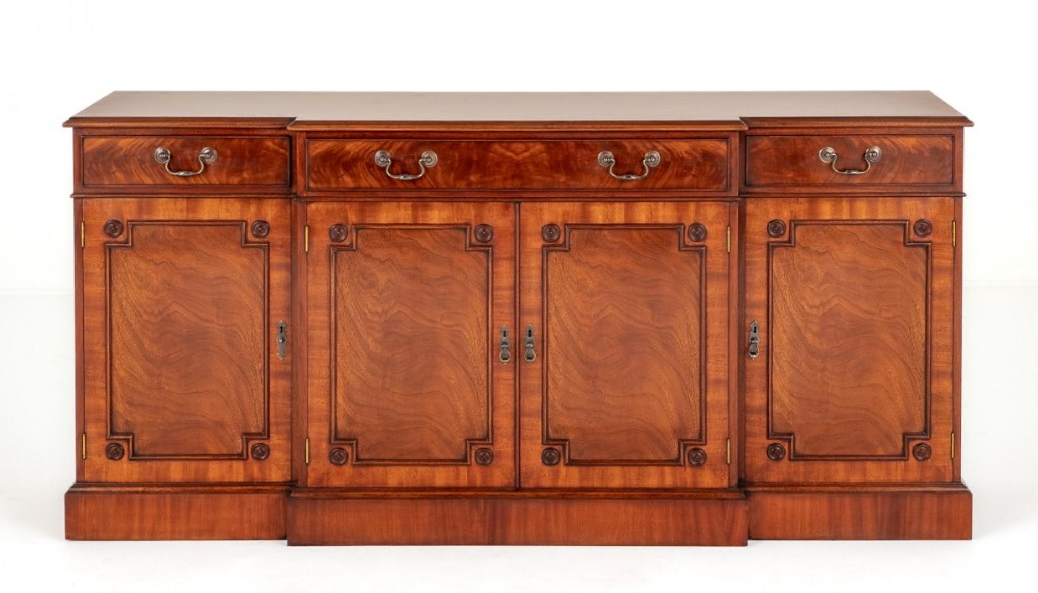 Regency Revival Sideboard Breakfront Mahogany Buffet For Sale at 1stDibs