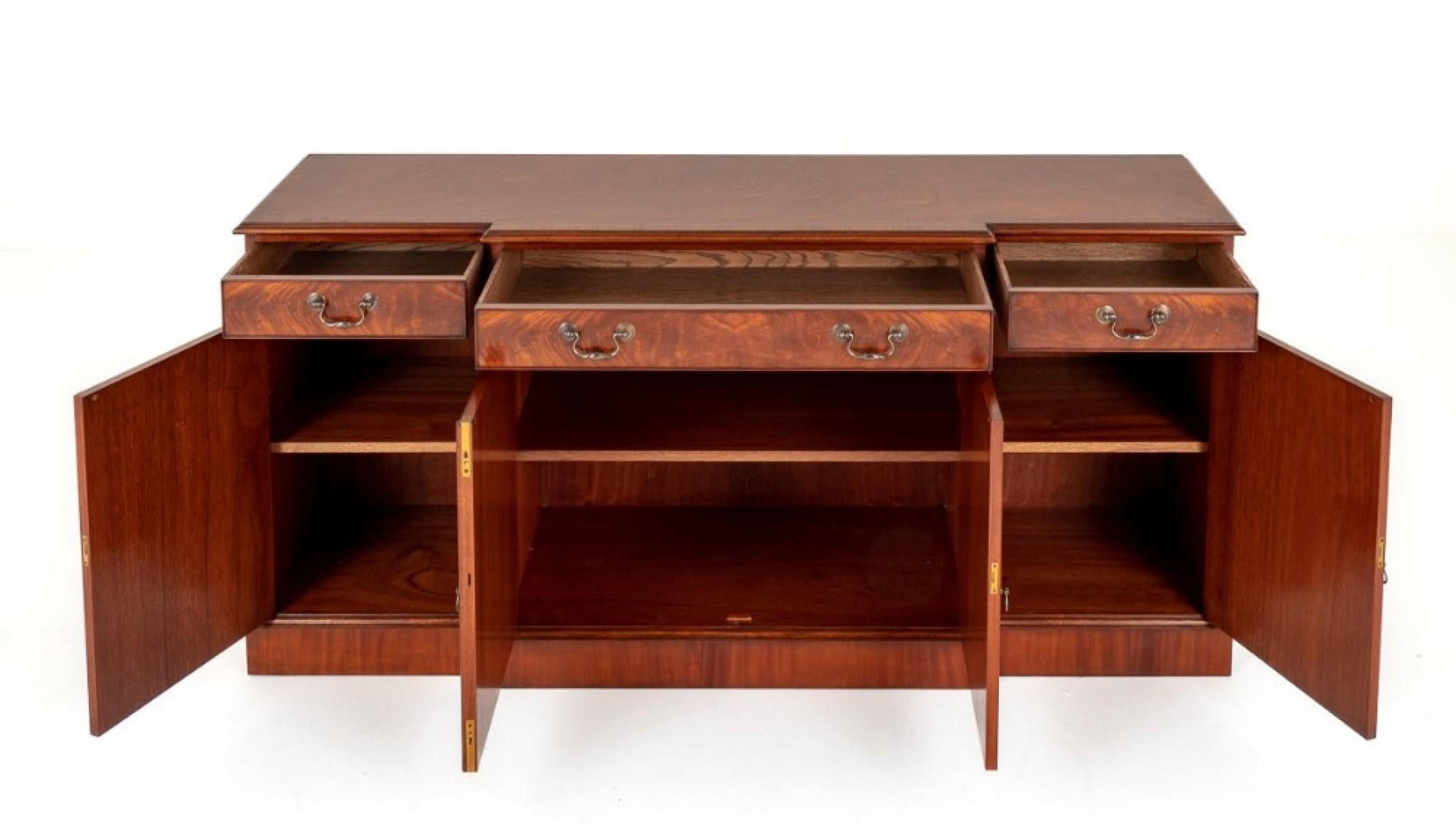 Regency Revival Sideboard Breakfront Mahogany Buffet For Sale at 1stDibs