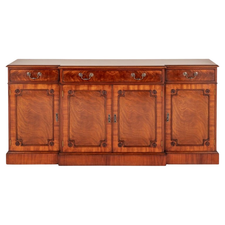 Regency Revival Sideboard Breakfront Mahogany Buffet For Sale at 1stDibs