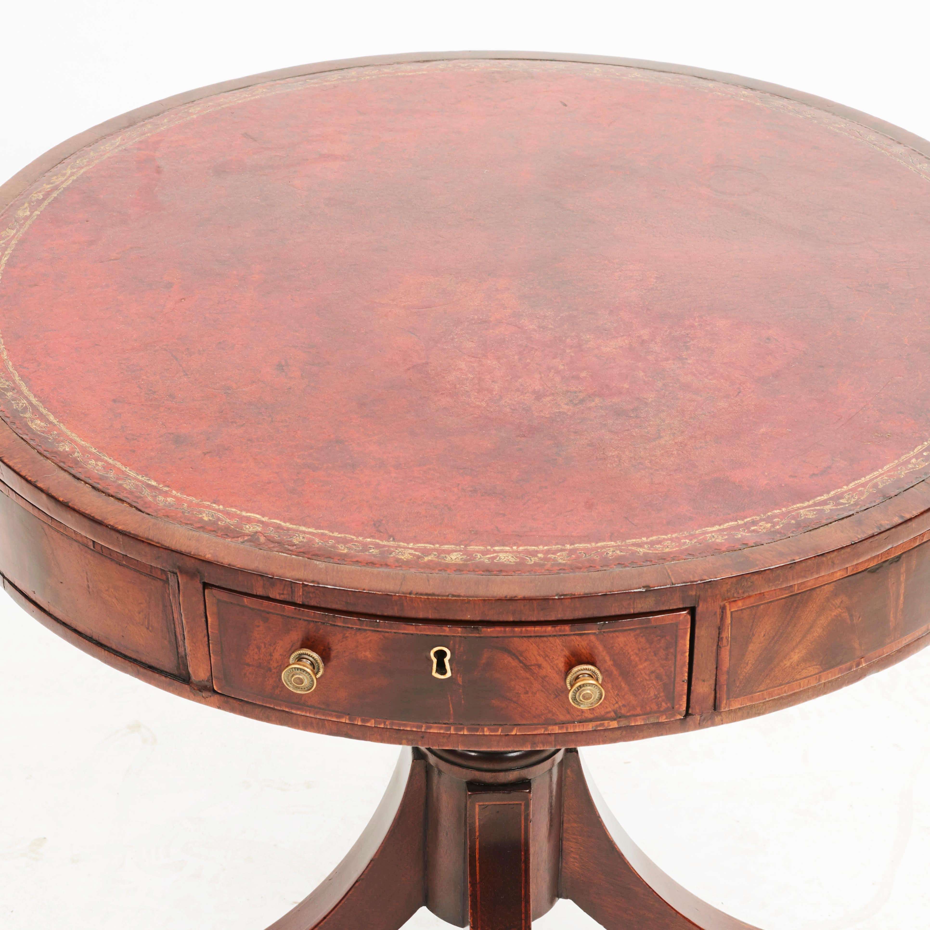 Regency Revolving Mahogany Drum Table, England, 1810-1820 at 1stDibs