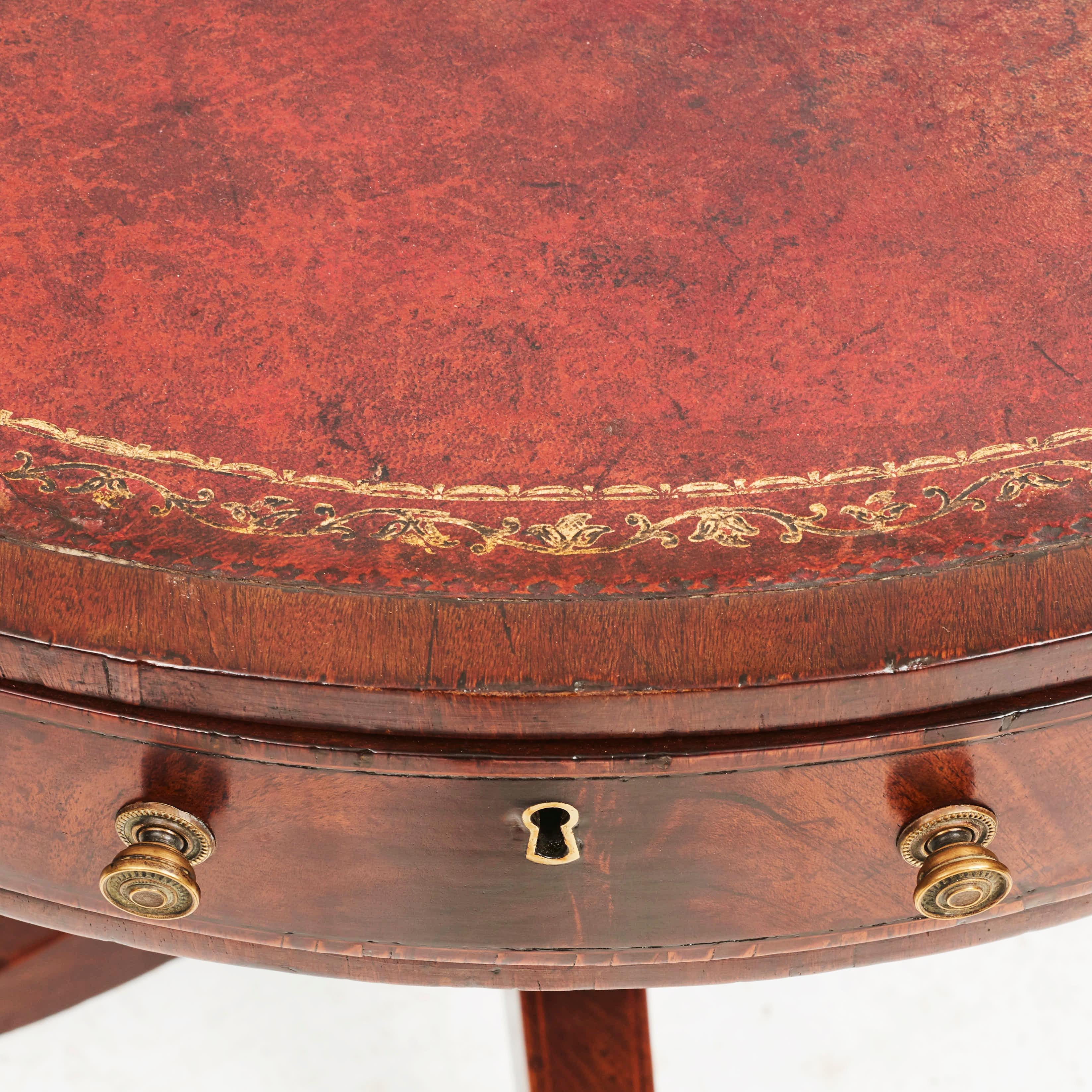 Regency Revolving Mahogany Drum Table, England, 1810-1820 at 1stDibs