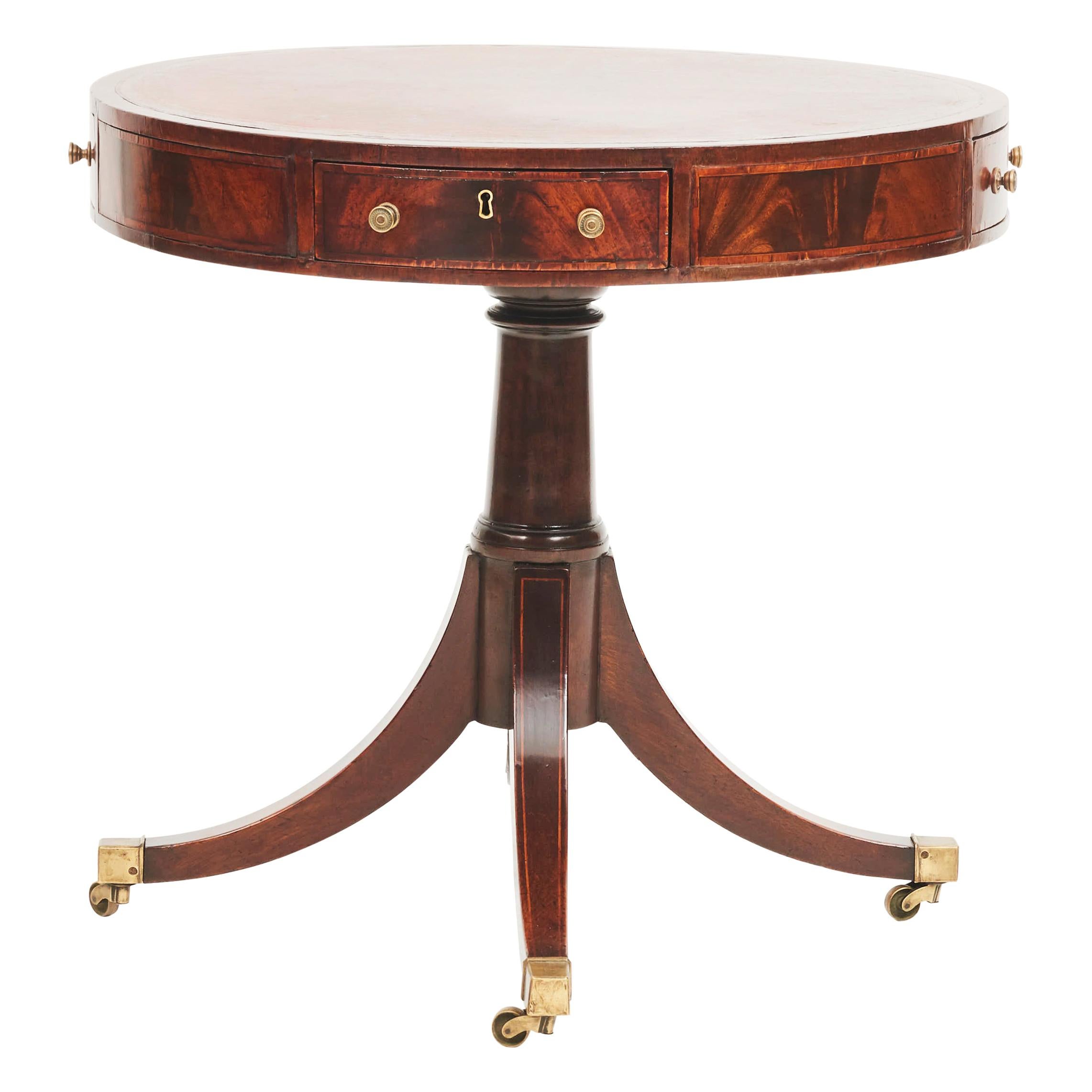 Regency Revolving Mahogany Drum Table, England, 1810-1820 at 1stDibs