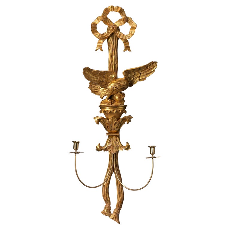 Regency Ribbon and Eagle Wall Lights For Sale at 1stDibs