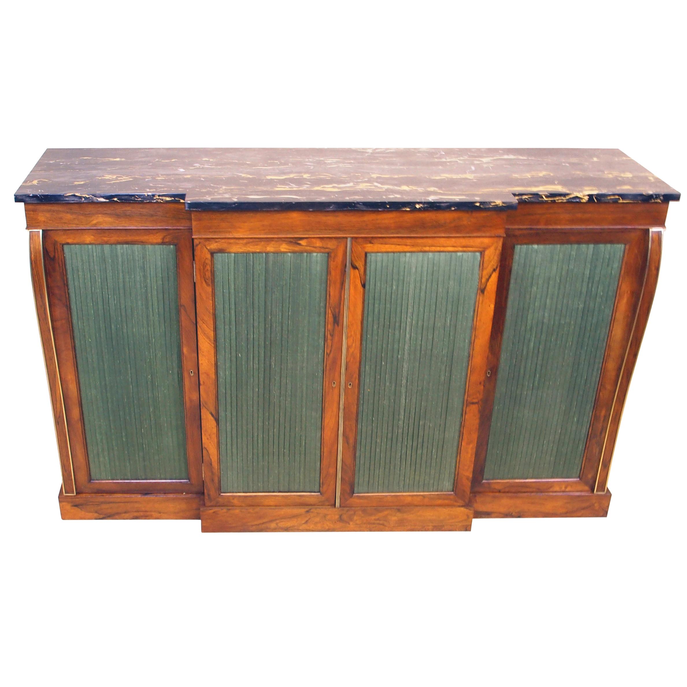 Large Italian Regency Cream and Gold Gilt Breakfront China Display ...