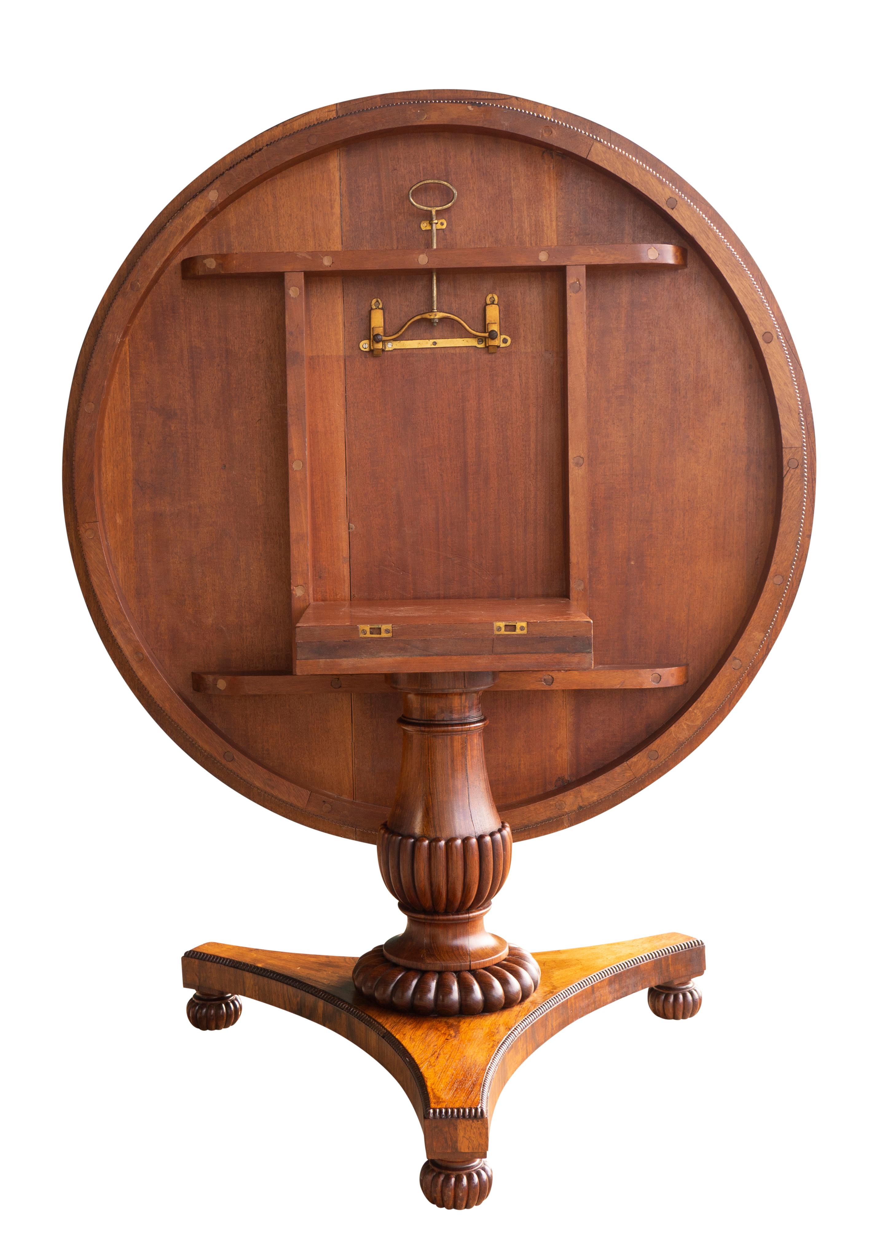 Regency Rosewood and Brass Mounted Center Table For Sale at 1stDibs