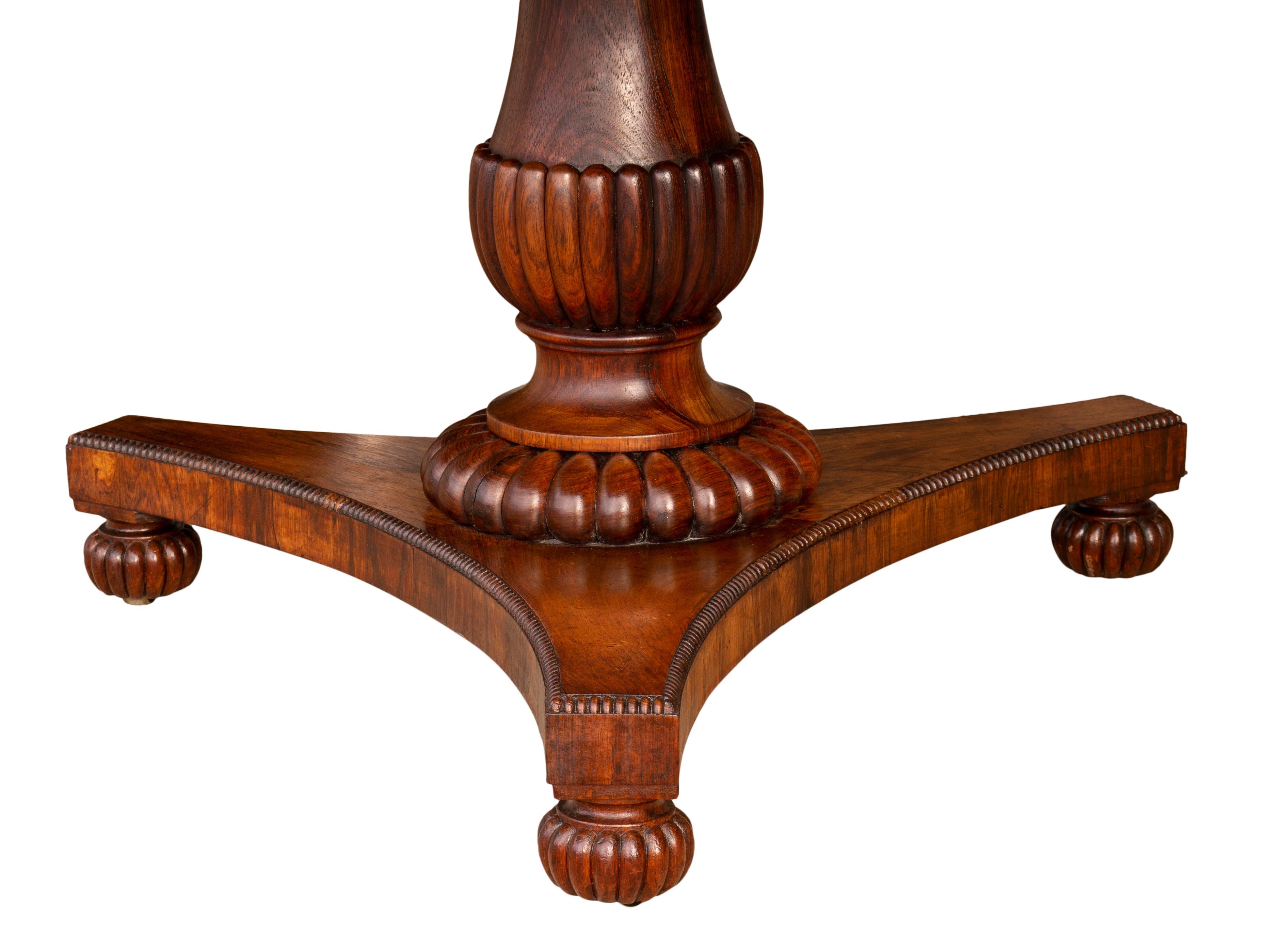 Regency Rosewood and Brass Mounted Center Table For Sale at 1stDibs