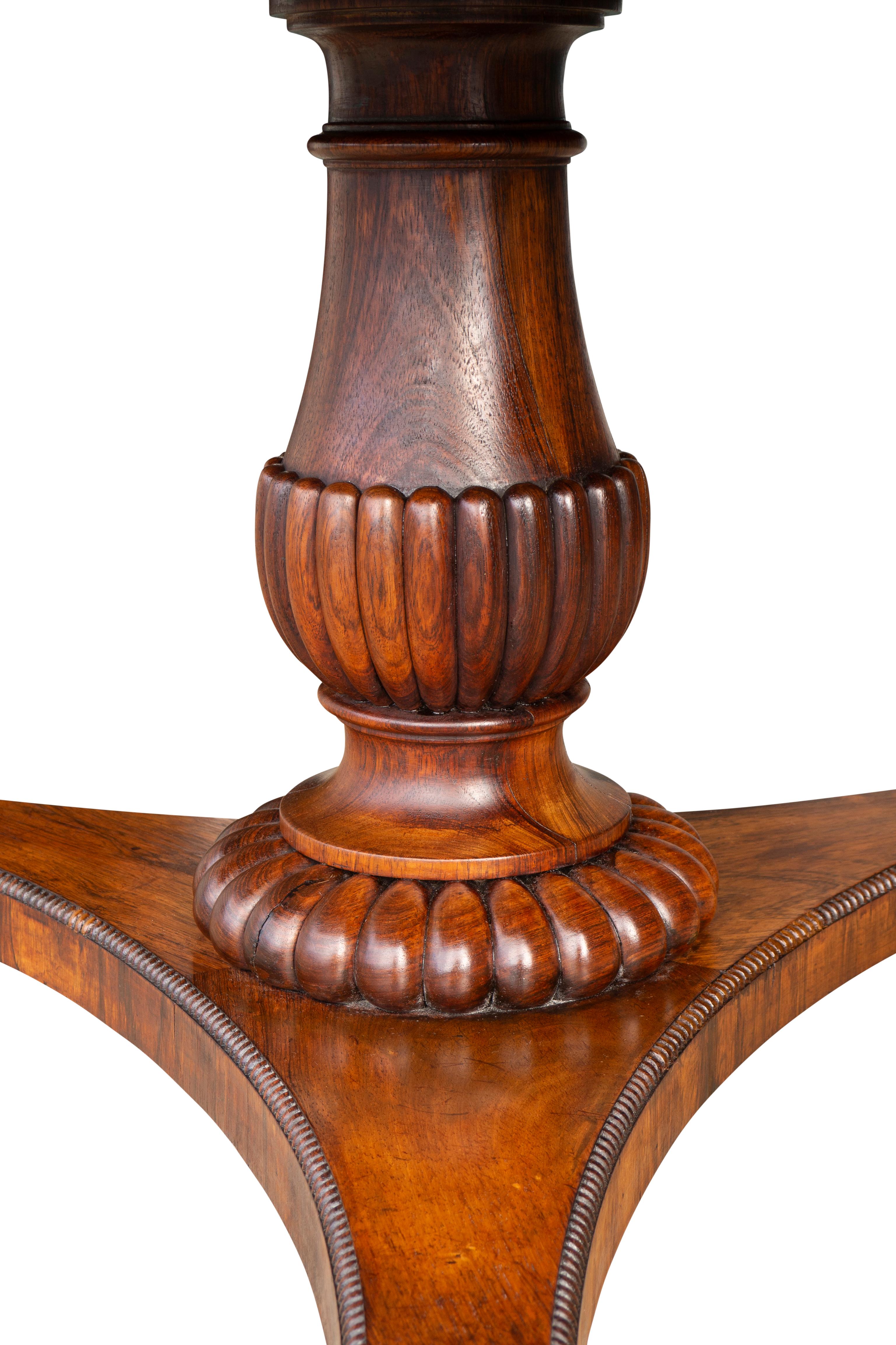 Regency Rosewood and Brass Mounted Center Table For Sale at 1stDibs