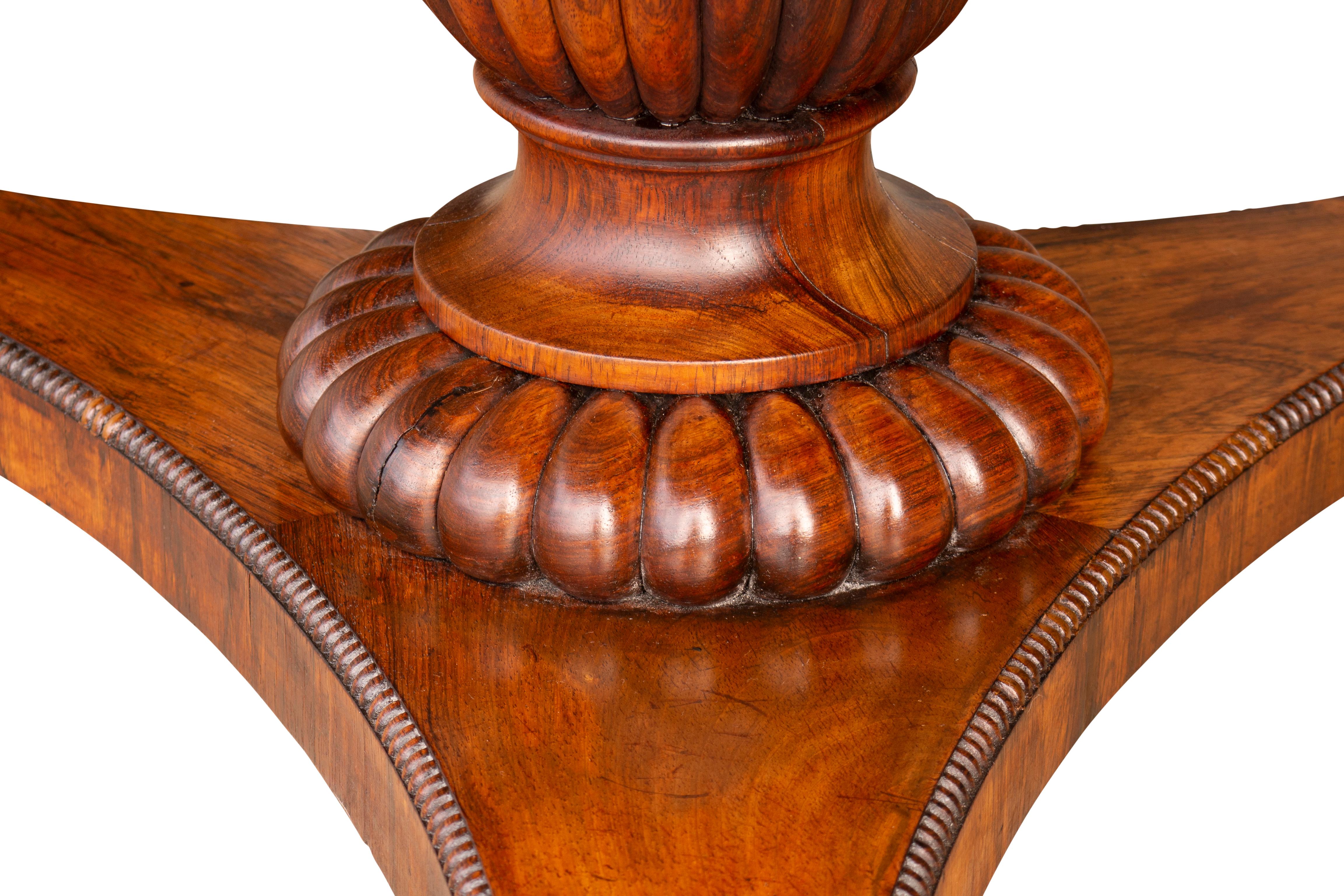 Regency Rosewood and Brass Mounted Center Table For Sale at 1stDibs