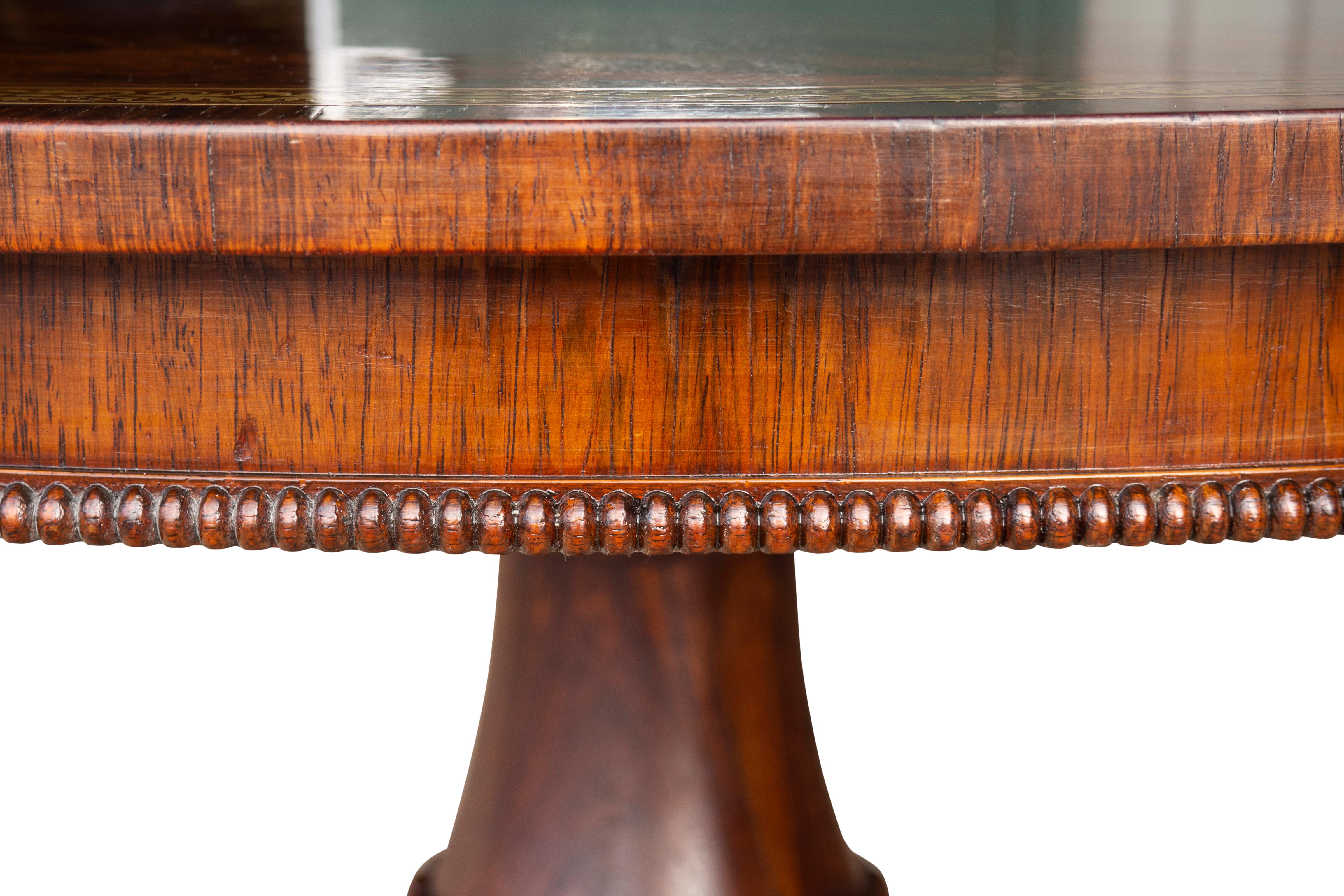 Regency Rosewood and Brass Mounted Center Table For Sale at 1stDibs