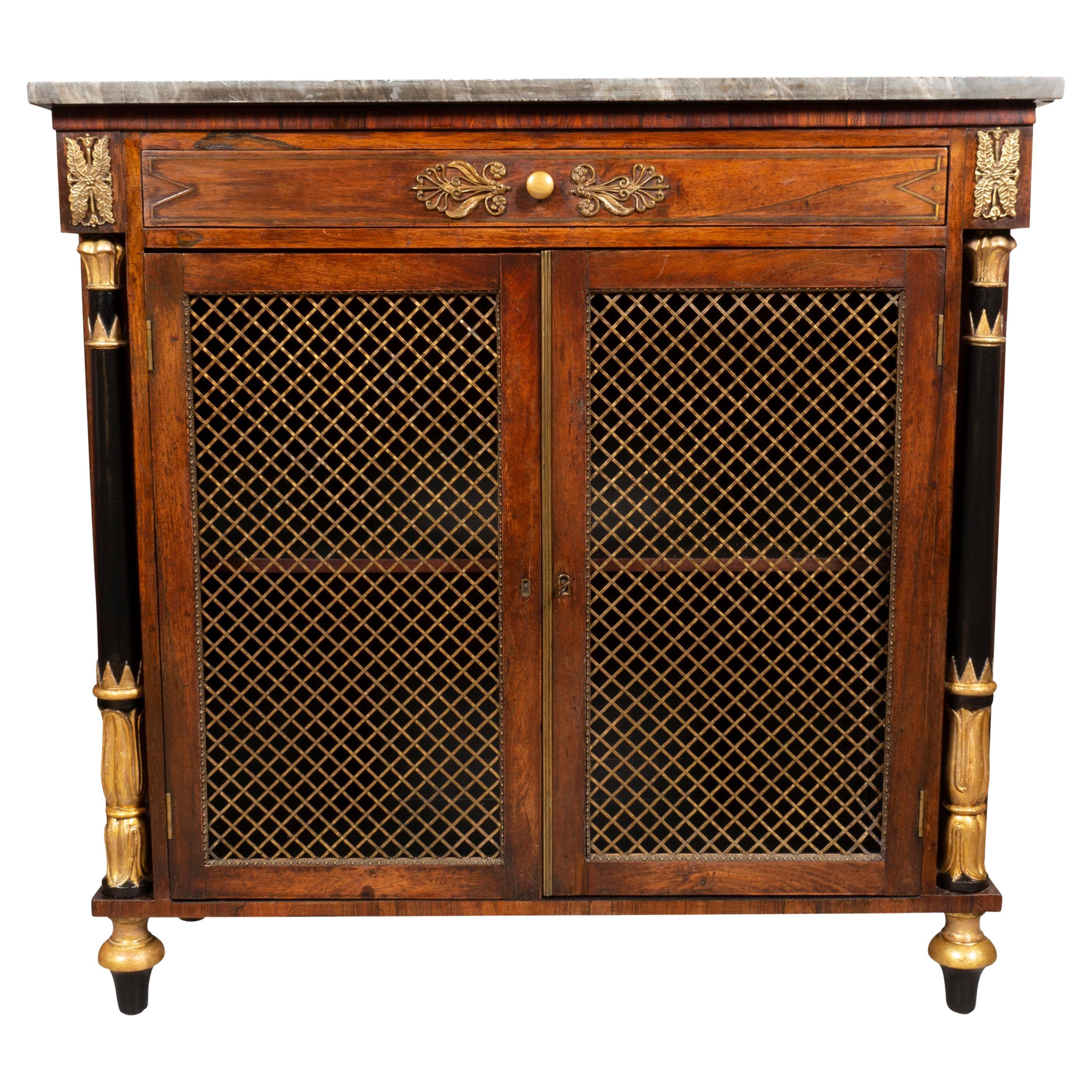 Regency Style Leather and Brass Stick Ladder For Sale at 1stDibs