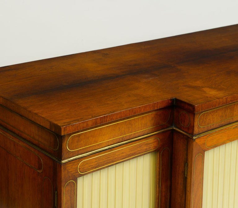 Regency Rosewood and Inlaid Brass Side Cabinet For Sale at 1stDibs