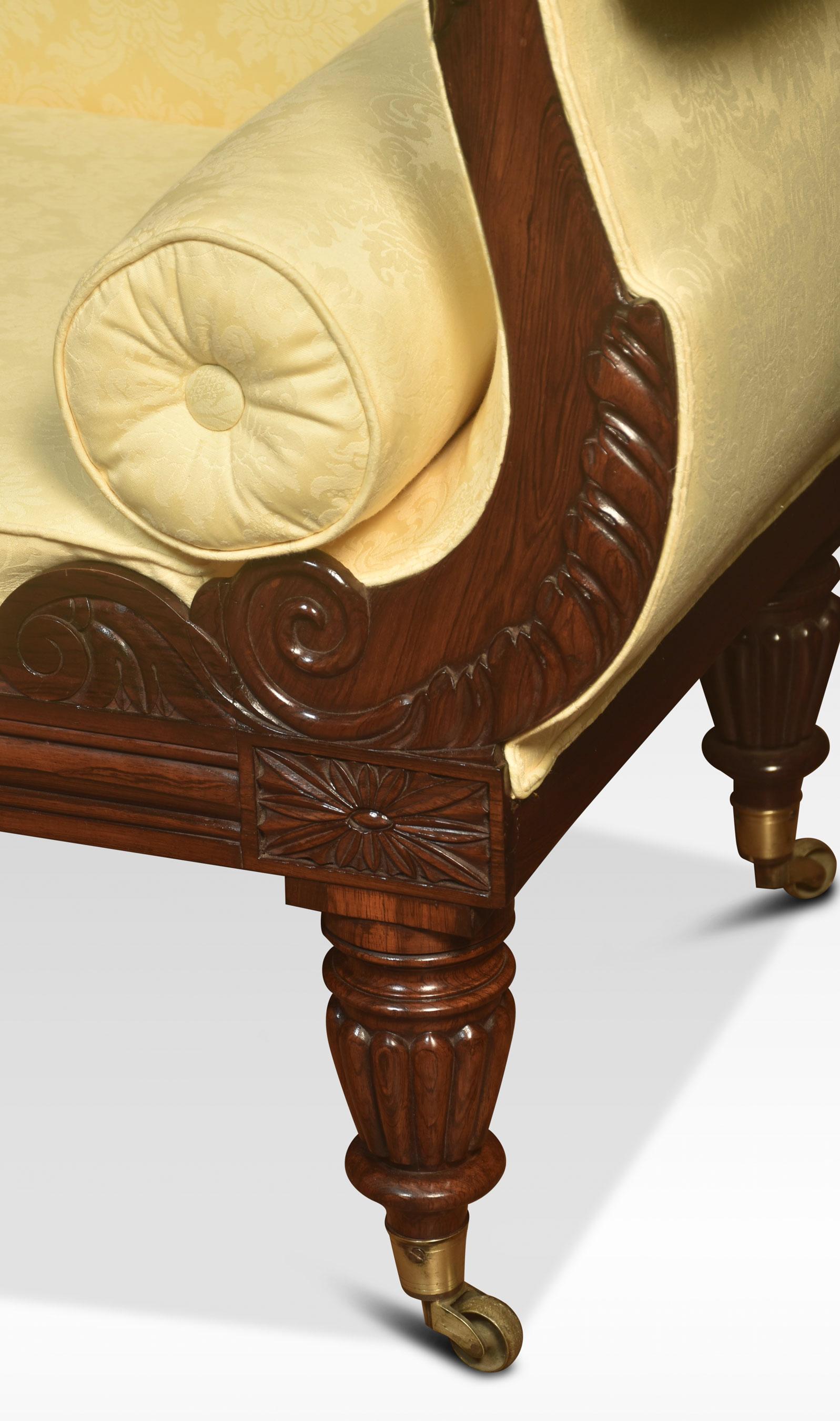 Regency Rosewood Chaise Lounge For Sale at 1stDibs
