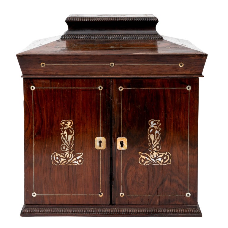 Regency Rosewood Dressing Box with Lap Desk at 1stDibs