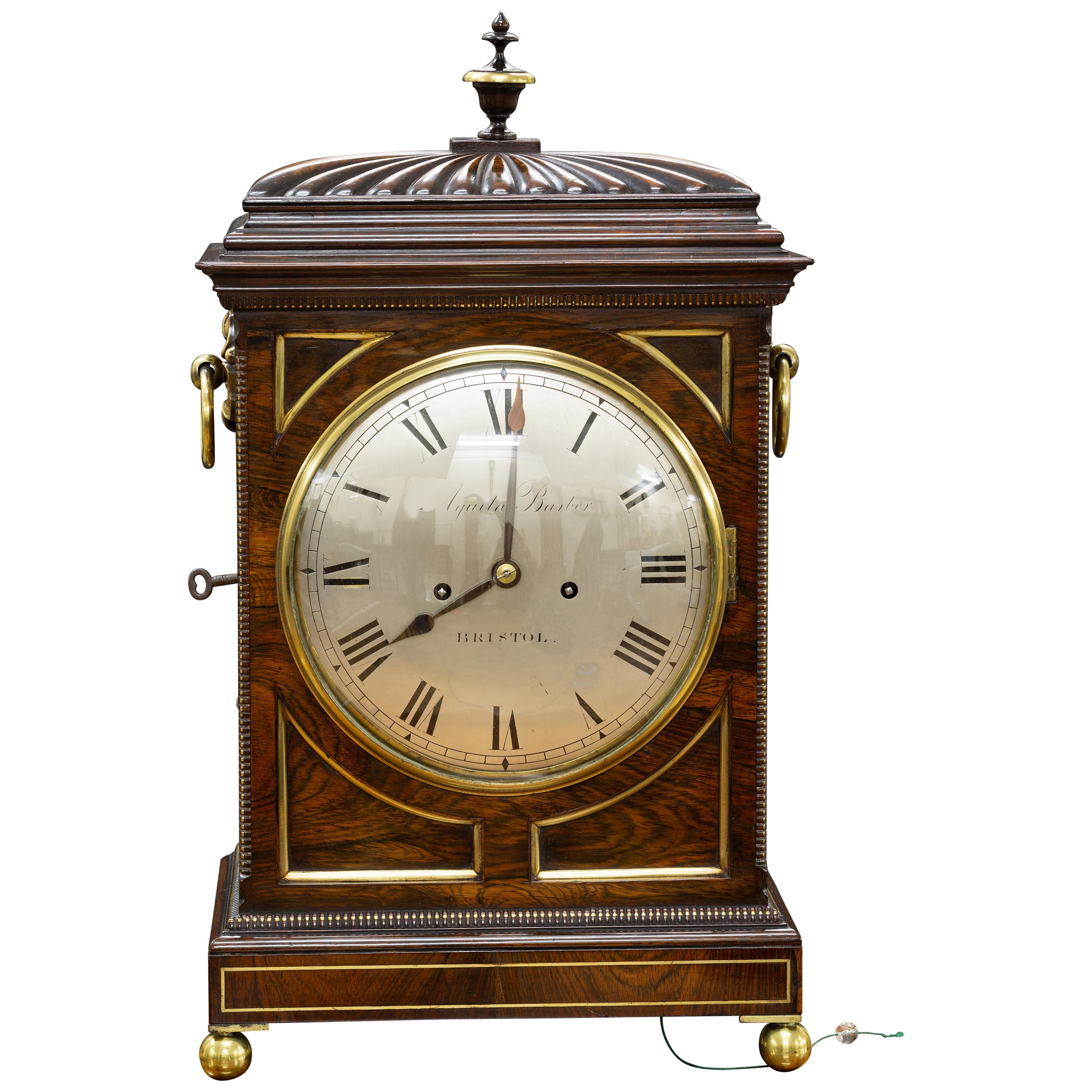 English Regency Neoclassical Library Clock For Sale at 1stDibs