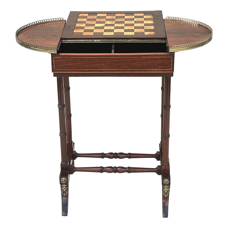 Regency Rosewood Games Table For Sale at 1stDibs