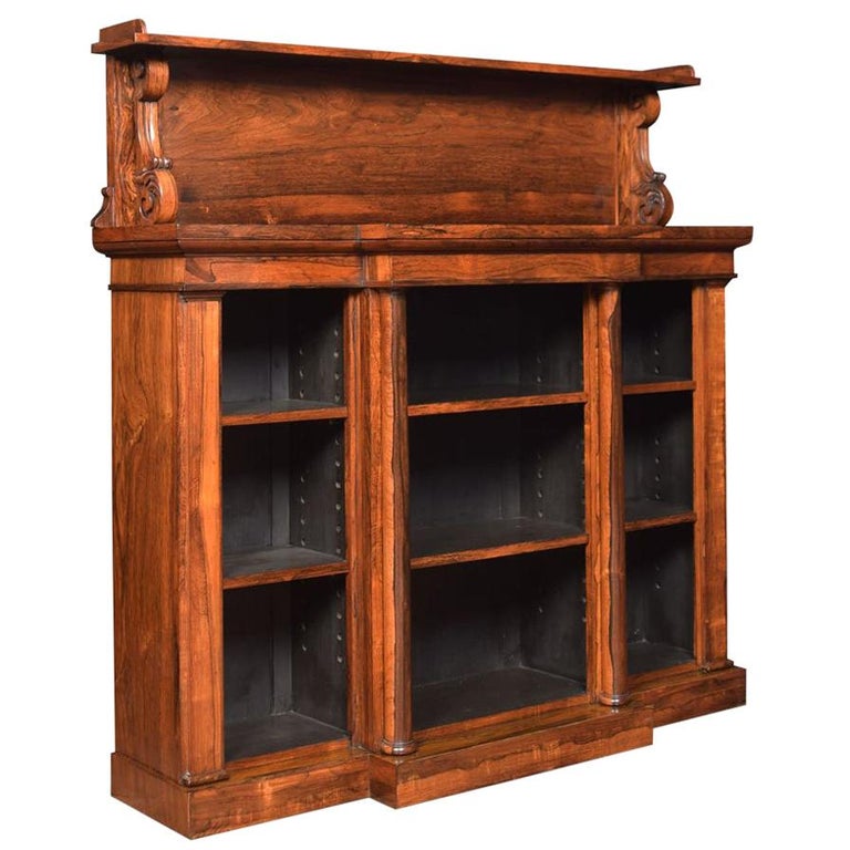 Regency Rosewood Open Bookcase by John Kendall For Sale at 1stDibs