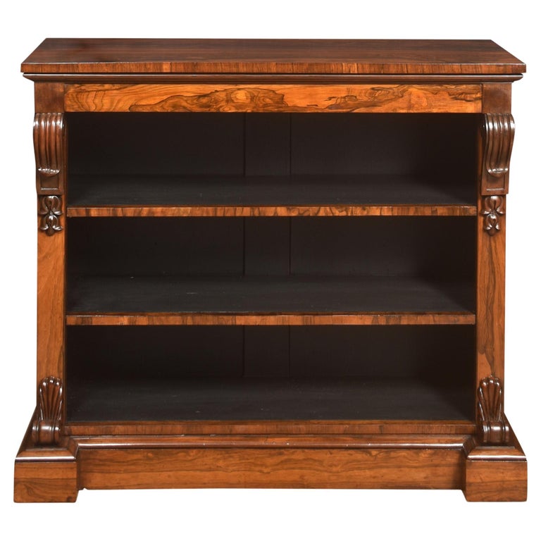 Regency Rosewood Open Bookcase For Sale at 1stDibs