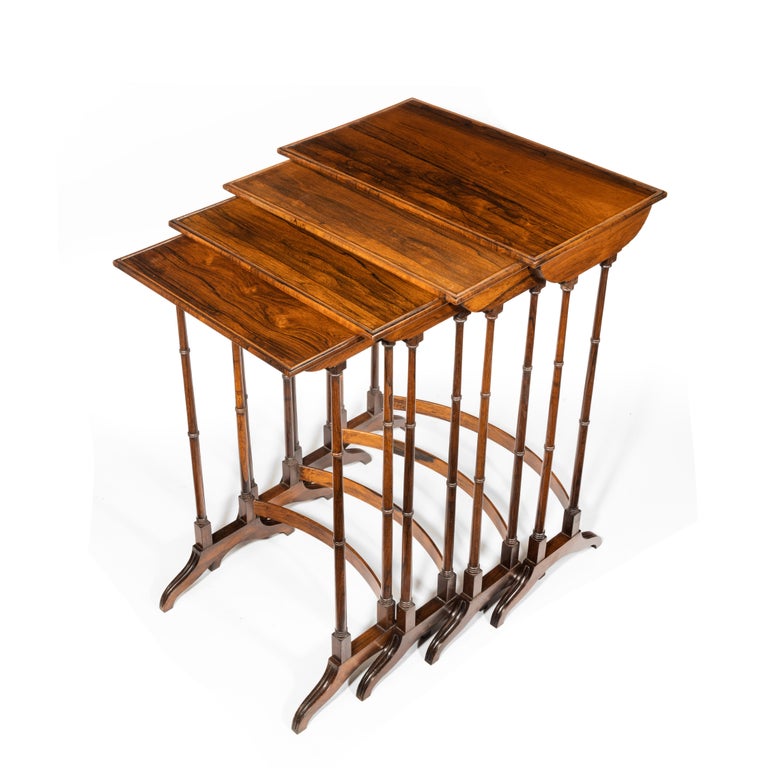 Regency Rosewood Quartetto Tables For Sale at 1stDibs
