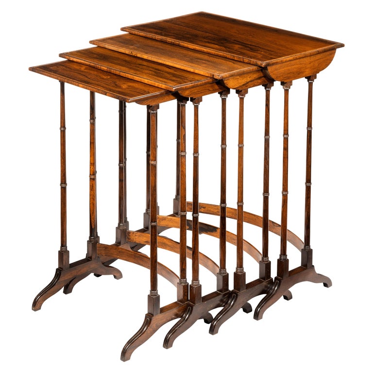 Regency Rosewood Quartetto Tables For Sale at 1stDibs