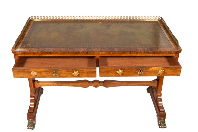 Regency Rosewood Writing Table For Sale at 1stDibs