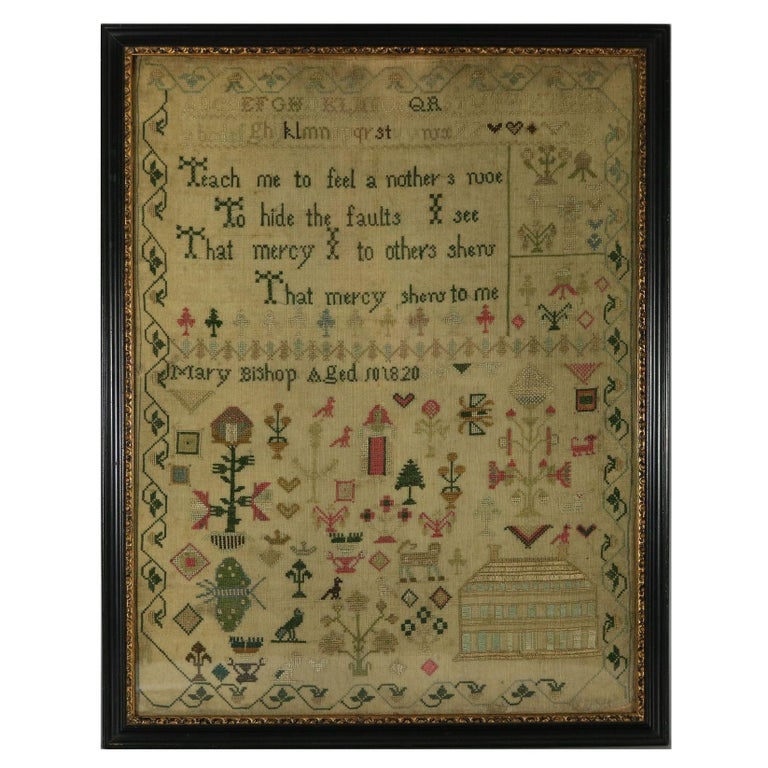 Regency Sampler, 1820, by Mary Bishop For Sale at 1stDibs