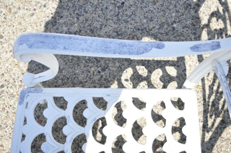 Regency Scrollwork Aluminum Garden Patio Lounge Arm Chairs with Ottoman ...