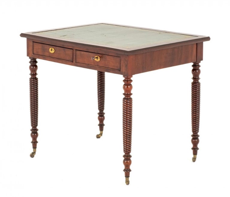 Regency Side Table Mahogany Spiral Leg For Sale at 1stDibs