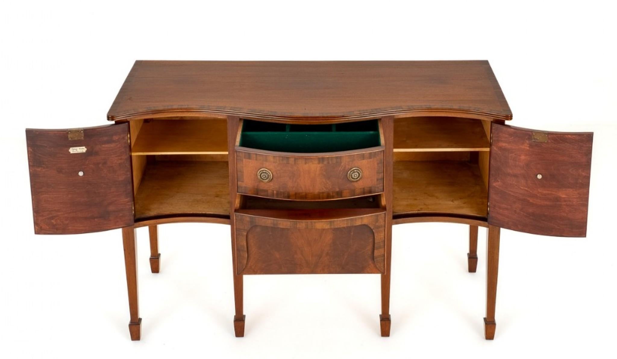 Regency Sideboard Serpentine Mahogany Server For Sale at 1stDibs