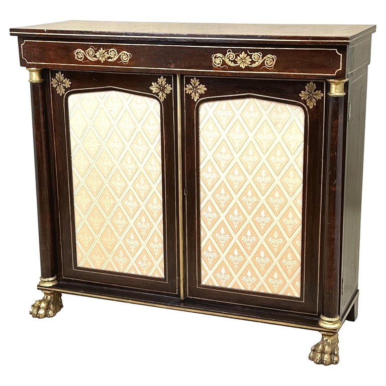 Regency Simulated Rosewood Side Cabinet For Sale at 1stDibs