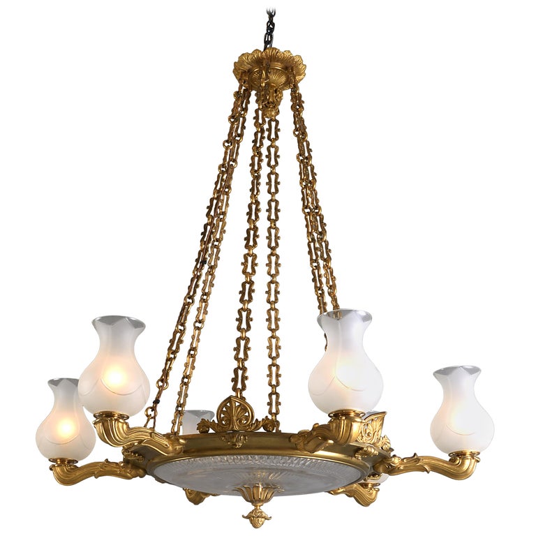 Regency Six-Light Colza Chandelier at 1stDibs