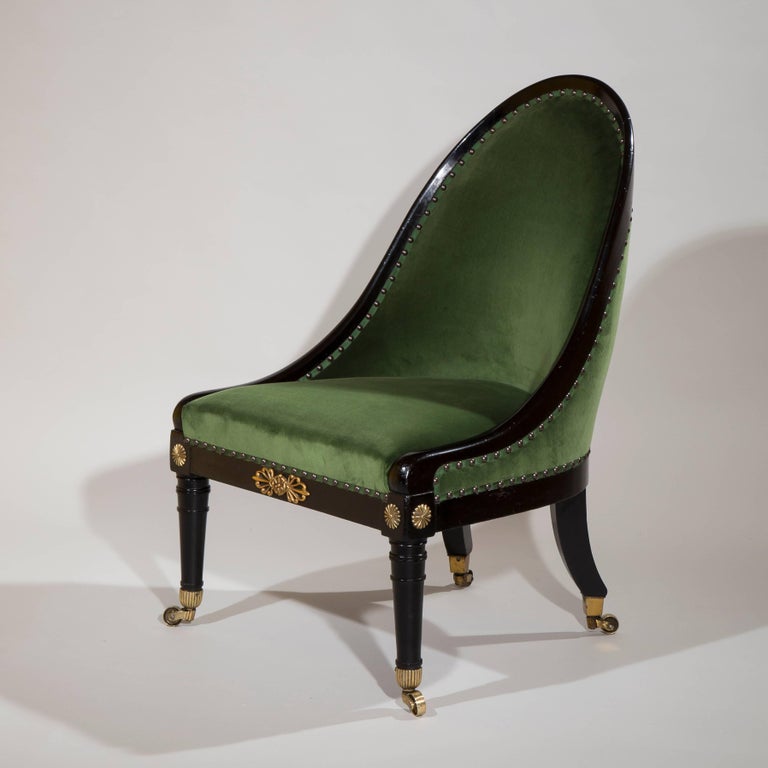 Regency Slipper Chair of Spoon-Back Shape at 1stDibs
