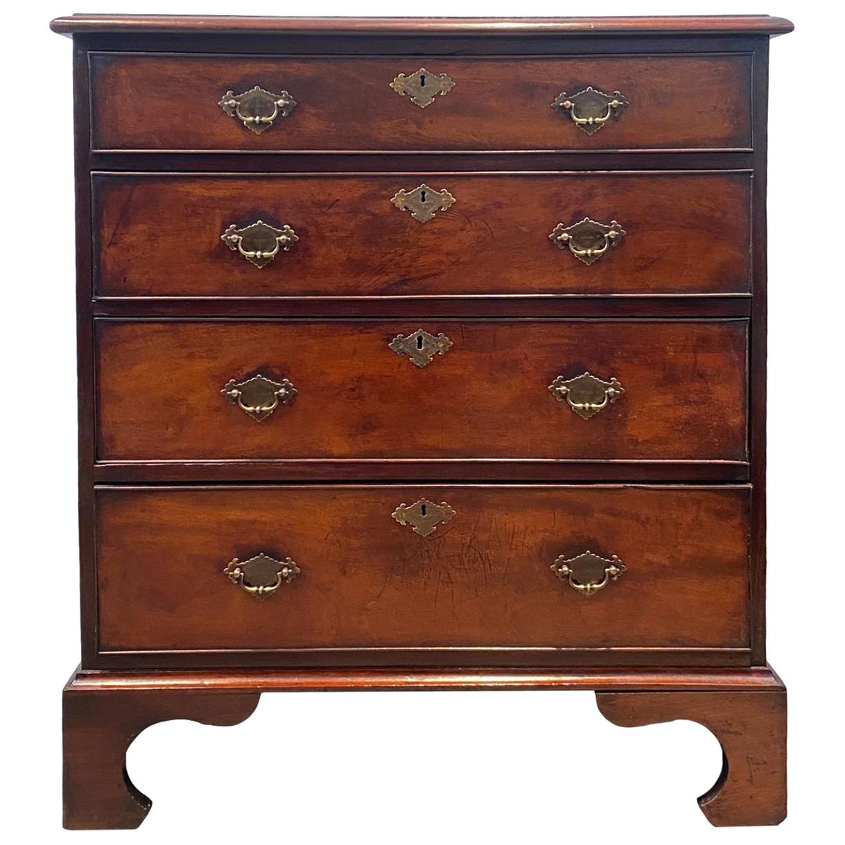 English Mahogany Mini Chest with Four Drawers and Toupie Feet, circa ...