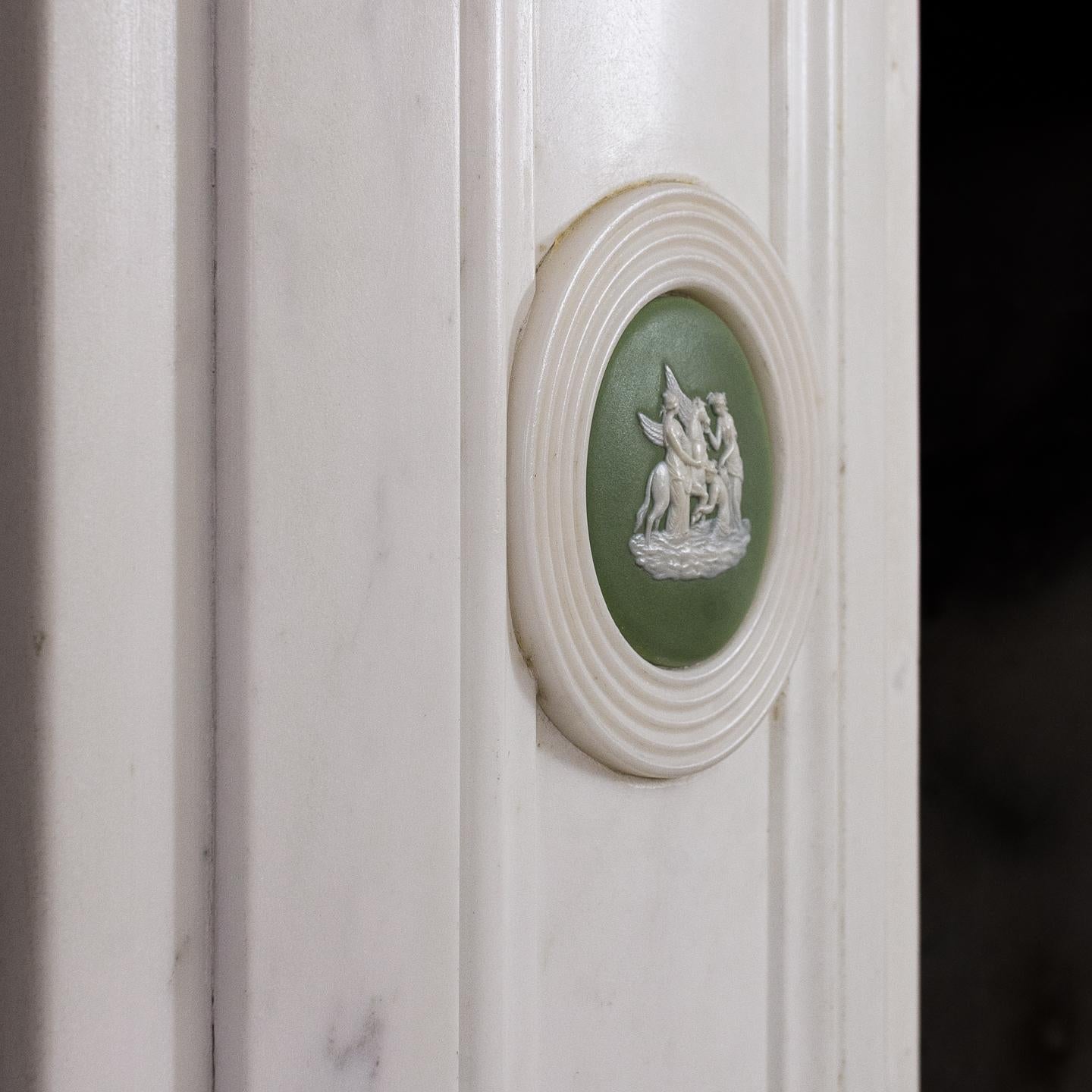 Regency Statuary Marble Fireplace with Wedgewood Plaques at 1stDibs ...