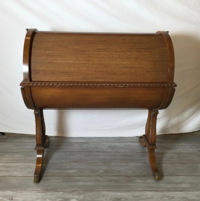 Regency Style Barrel Top Desk in Fruitwood For Sale at 1stDibs