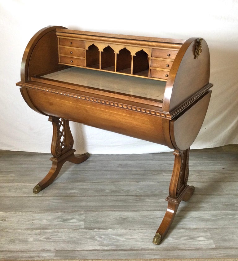 Regency Style Barrel Top Desk in Fruitwood For Sale at 1stDibs | barrel ...